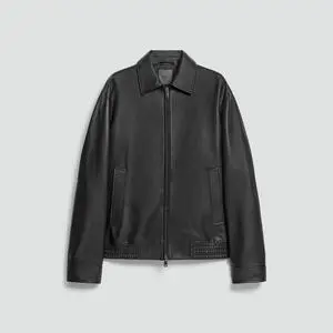 Theory Leather Wyatt Zip Jacket - Black
