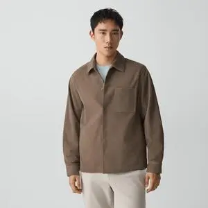 Theory Snap Overshirt In Suede