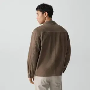 Theory Snap Overshirt In Suede