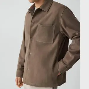 Theory Snap Overshirt In Suede