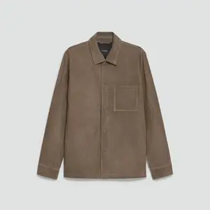 Theory Snap Overshirt In Suede