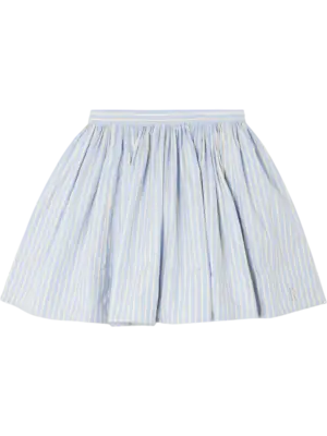 Rabanne Embellished Pleated Striped Mini Skirt - Blue