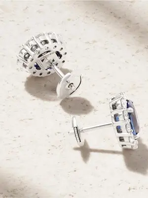 GARRARD 1735 Platinum, Sapphire, And Diamond Earrings