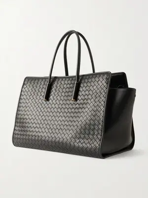 Bottega Veneta Barbara Intrecciato Leather Tote - Black