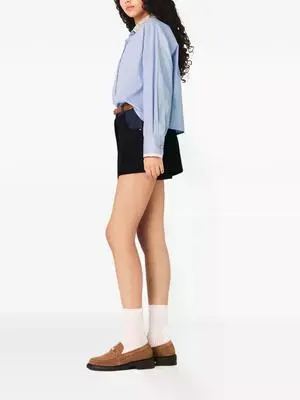 Maje Striped Embellished Collar Shirt - Blue