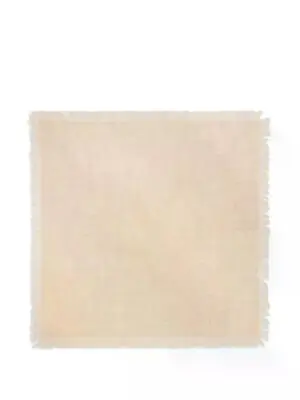 Eric Bompard Fringe Twill Square Scarf - Neutrals
