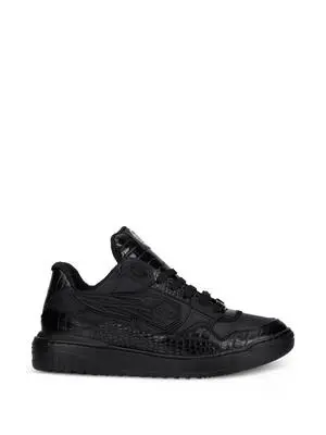 Philipp Plein Croc-effect Lace-up Low Top Sneakers
