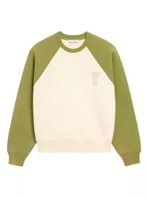 AMI Paris De Coeur Two-tone Crochet Sweater