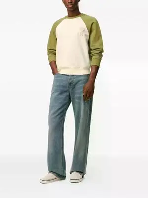 AMI Paris De Coeur Two-tone Crochet Sweater