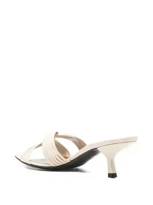 GIUSEPPE ZANOTTI Ivory Knot-detail Kitten Heel Sandals - Neutrals