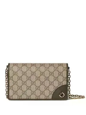 Gucci Gg Emblem Chain Wallet - Neutrals