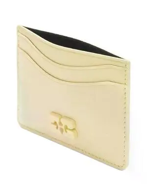 GANNI Bou Logo Plaque Card Holder - Yellow