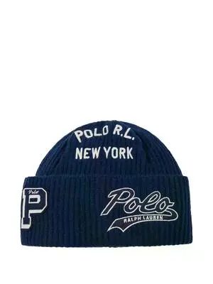 Polo Ralph Lauren Patch-detail Beanie - Blue
