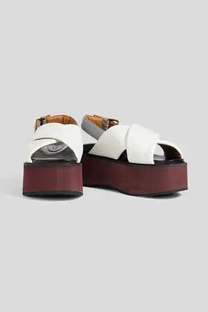 Marni Fussbett Padded Leather Platform Slingback Sandals