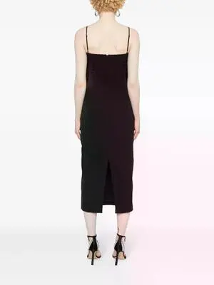 NISSA Floral-appliqué Dress - Black