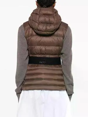 Moncler Hooded Down Gilet - Brown
