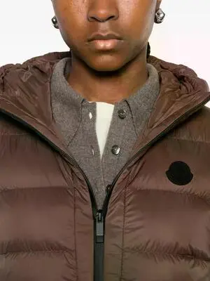 Moncler Hooded Down Gilet - Brown