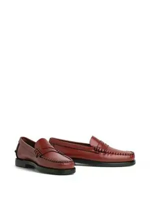 SEBAGO Stitched Penny Loafers - Red