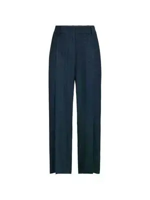 Brunello Cucinelli Chalkstripe Slouchy Trousers - Blue