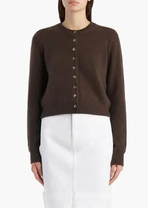 Khaite Everheart Cashmere Cardigan - Coffee