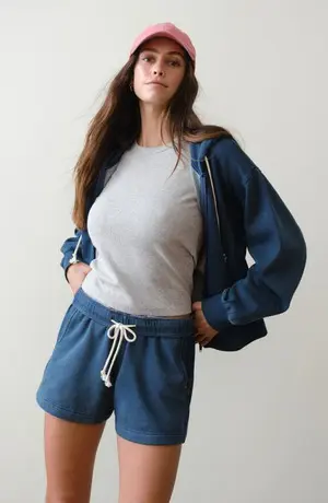 Marine Layer Cloud 9 Fleece Drawstring Shorts - Indigo