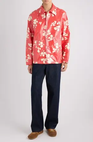 Dries Van Noten Vorries Floral Print Coated Cotton Jacket