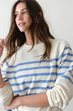 Marine Layer Cloud 9 Fleece Stripe Sweatshirt