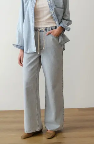 Marine Layer Wide Leg Drawstring Jeans