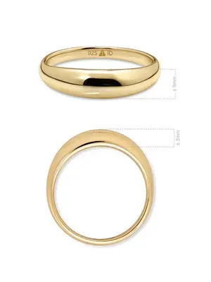 DEVATA Dome Ring In Gold Plated Sterling Silver