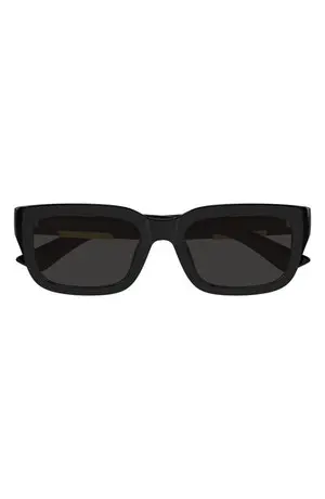 Bottega Veneta 54mm Rectangular Sunglasses - Black