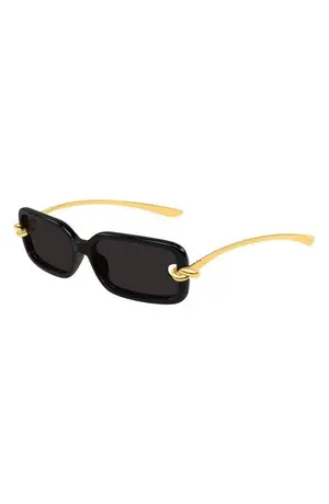 Bottega Veneta 56mm Rectangular Sunglasses - Black