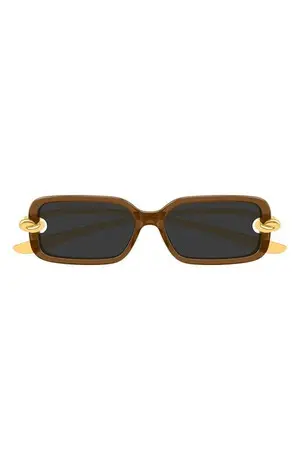 Bottega Veneta 56mm Rectangular Sunglasses - Brown