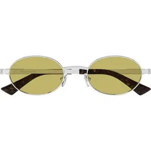 Bottega Veneta 52mm Oval Sunglasses - Silver