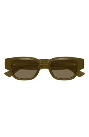 Bottega Veneta 51mm Oval Sunglasses - Transparent Khaki