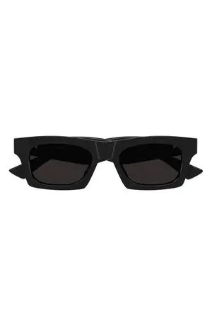 Bottega Veneta 51mm Rectangular Sunglasses - Black