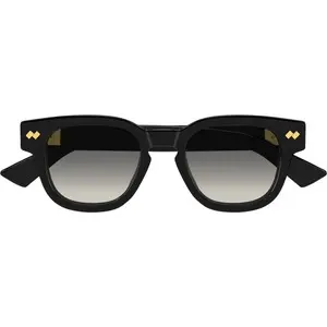 Bottega Veneta 48mm Round Frame Sunglasses - Black