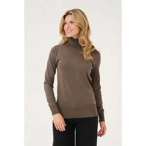 KAFFE Astrid Roll Neck Jumper - Major Brown