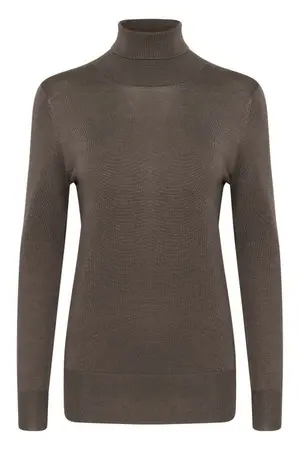 KAFFE Astrid Roll Neck Jumper - Major Brown