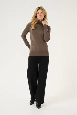 KAFFE Astrid Roll Neck Jumper - Major Brown
