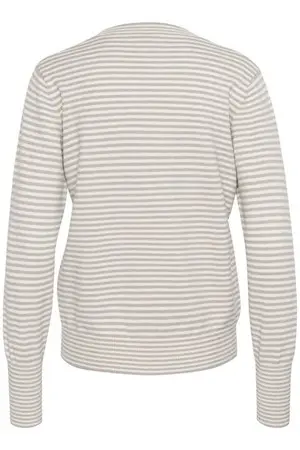 KAFFE Kanala Striped Pullover - Chalk/grey