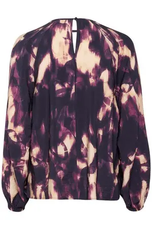 KAFFE Kadunora Cutout Neck Blouse - Purple Blurry
