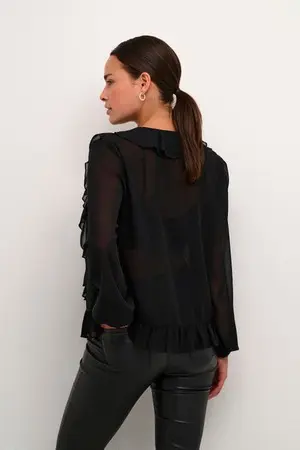 KAFFE Kaninna V-neck Ruffle Blouse