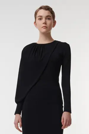LEEM Knitted Top With Scarf Detail