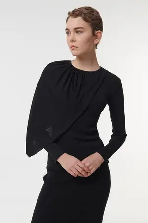 LEEM Knitted Top With Scarf Detail