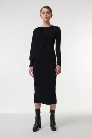 LEEM Knitted Top With Scarf Detail