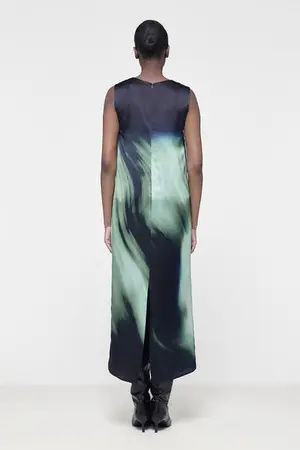 LEEM Sleeveless Printed Silk Midi Dress