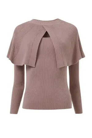 LEEM Fitted Sweater With Cape Detail