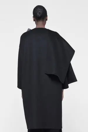 LEEM Reversible Wool-blend Cocoon Coat With Detachable Scarf