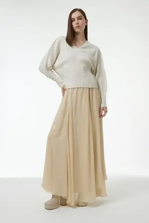 LEEM Asymmetric Skirt With Elasticated Waistband