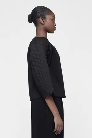 LEEM Quilted Embroidered Top